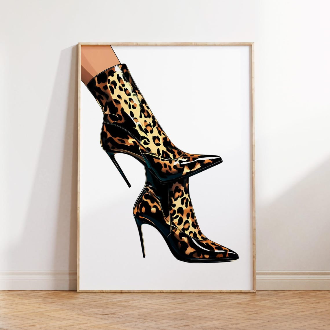 Retro Leopard Print Boots Trendy Cheetah Boots Dorm Poster Art Print ...