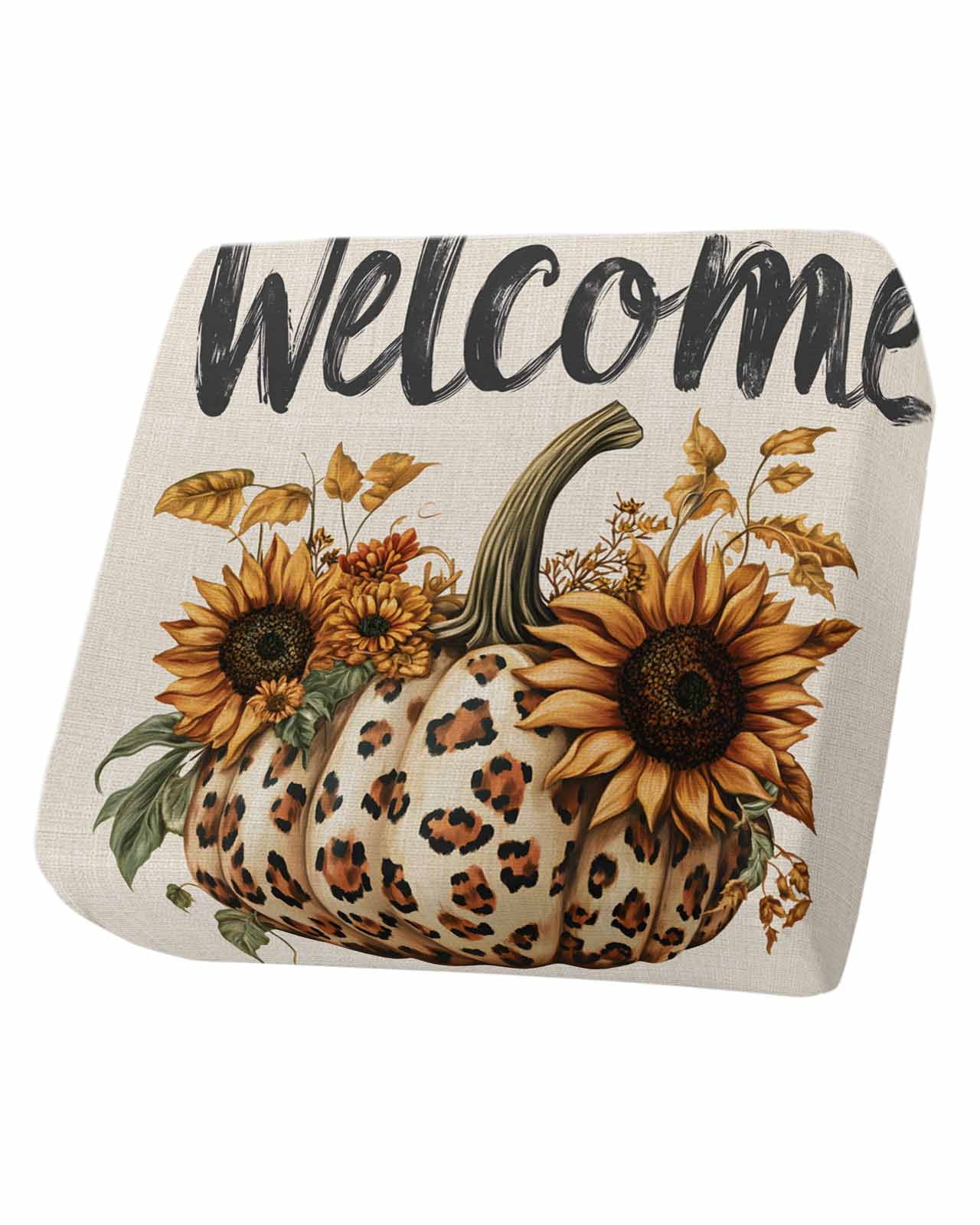 Retro Leopard Pumpkins Sofa Couch Cushion Covers Washable, Removable ...