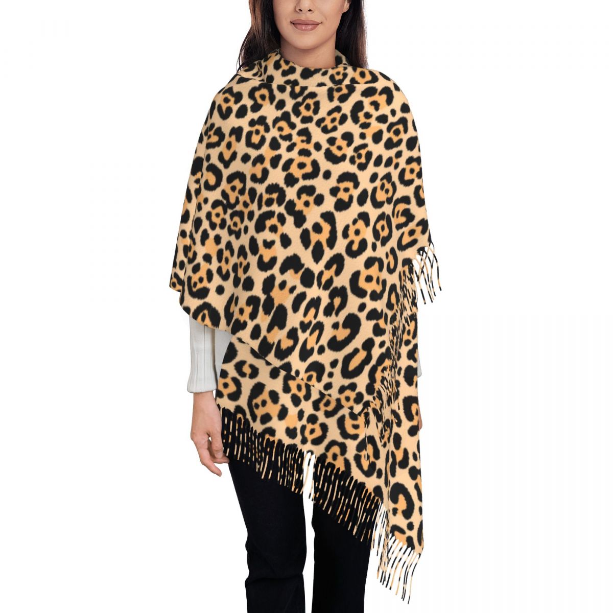 Retro Leopard Scarf Female Jungle Animal Print Headwear Scarves with ...