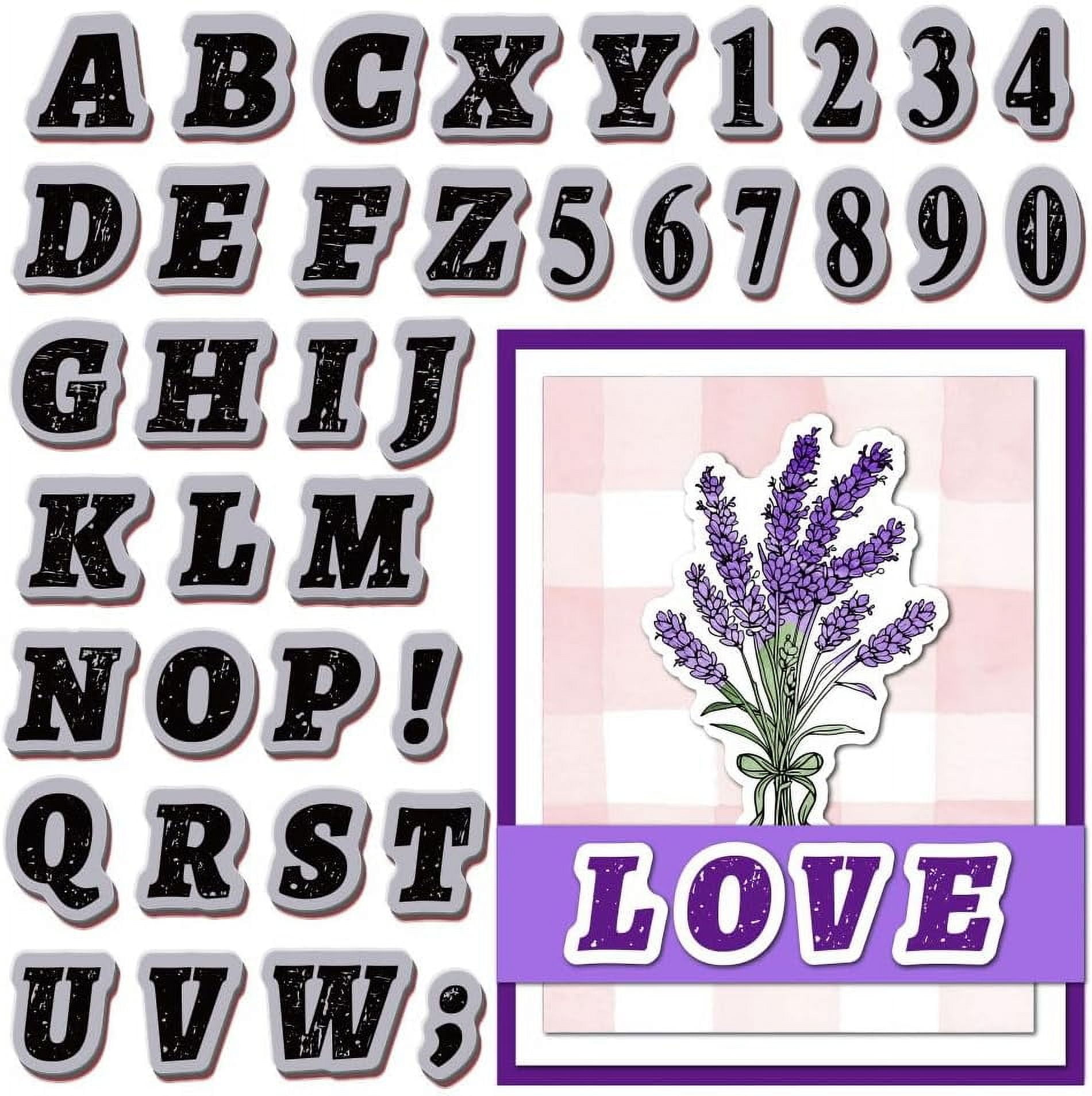 Retro Letters Numbers Cling Rubber Stamp 8.7"x7" EVA Stamps Embossing ...