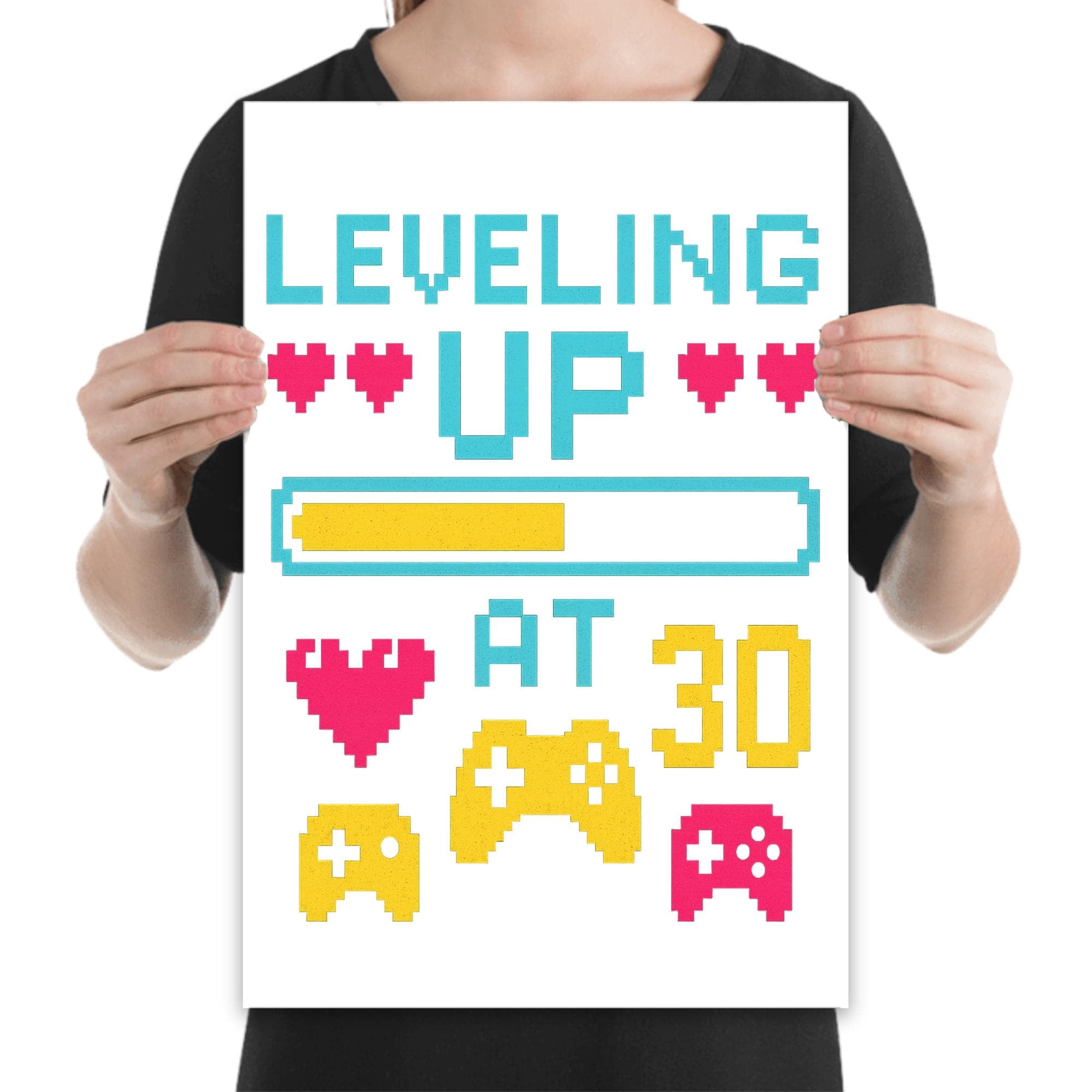 Retro Level Up Poster - Gloss Paper Finish - Wall Decor for 30th ...