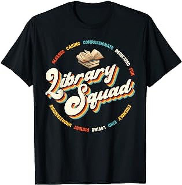 Retro Library Worker Designs Library Squad Team Cool T-Shirt - Walmart.com
