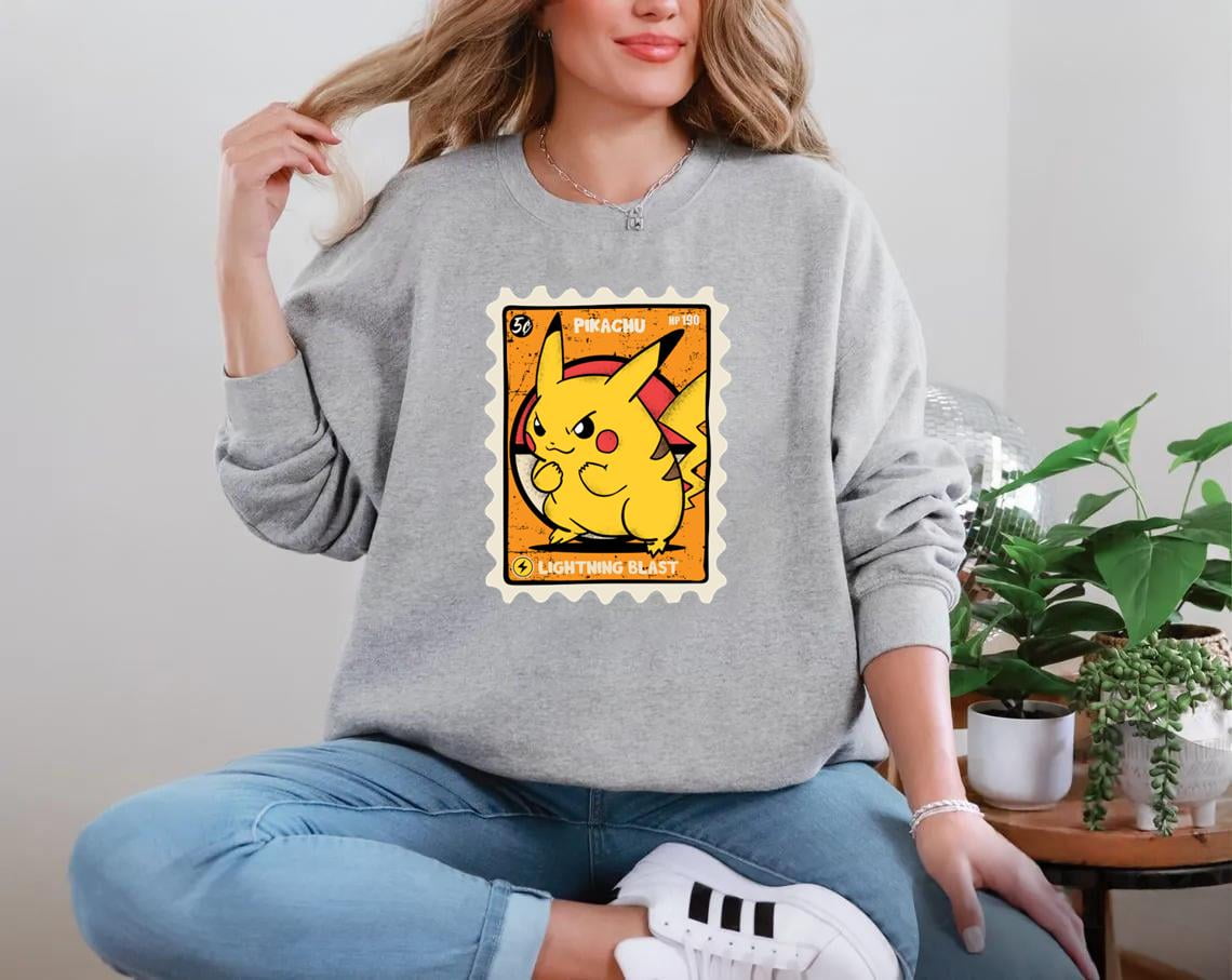 Retro Lightning Sweatshirt Electric Stamp Bold Energy in Icon Style ...