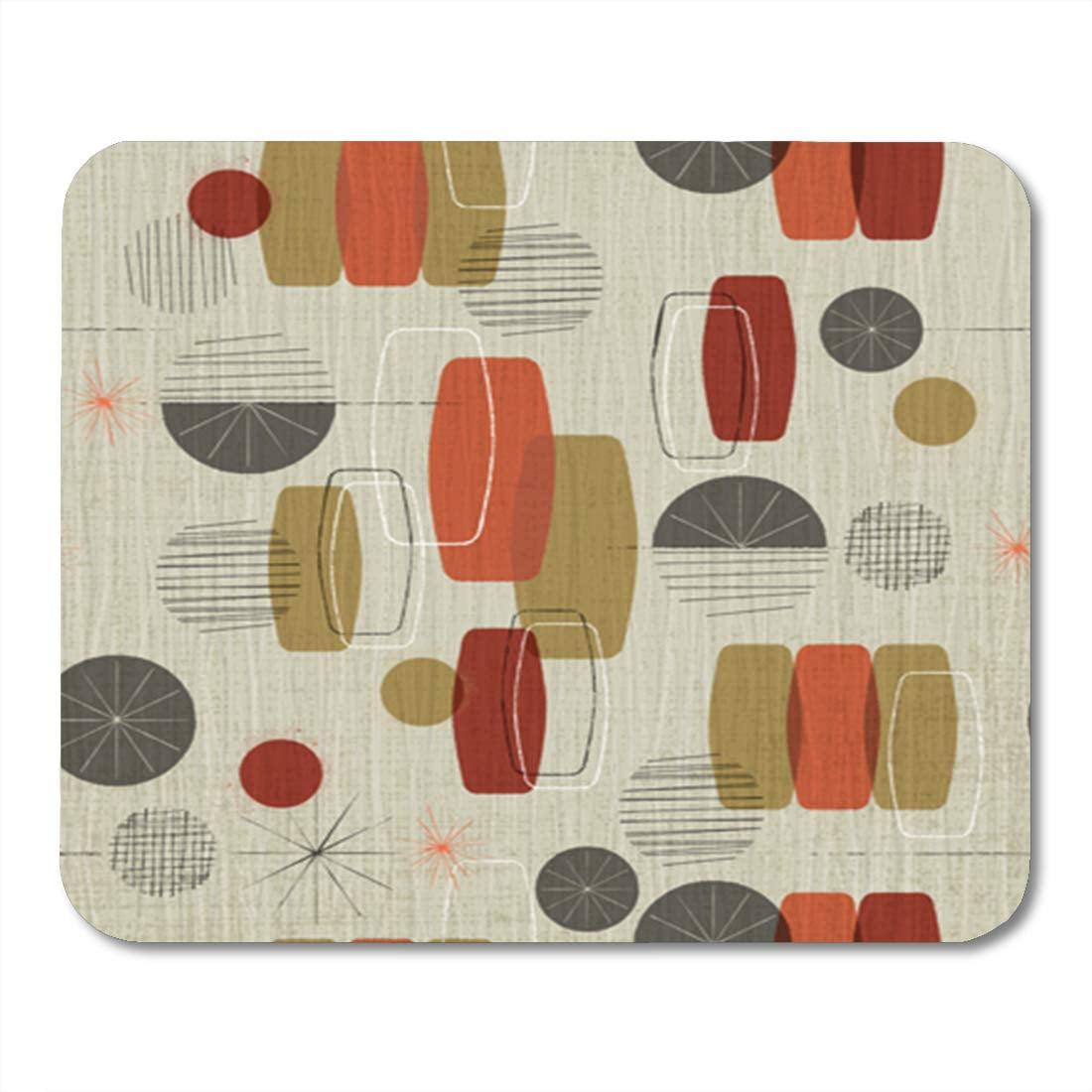 Retro Linen Textured Weave with Vintage Shapes and Stars Inspired ...