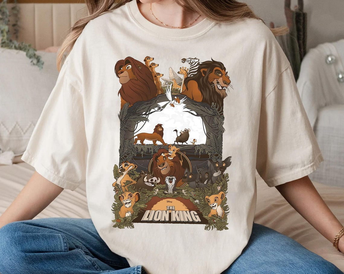 Retro The Lion King Characters Shirt, Simba Timon Pumbaa Mufasa Scar ...
