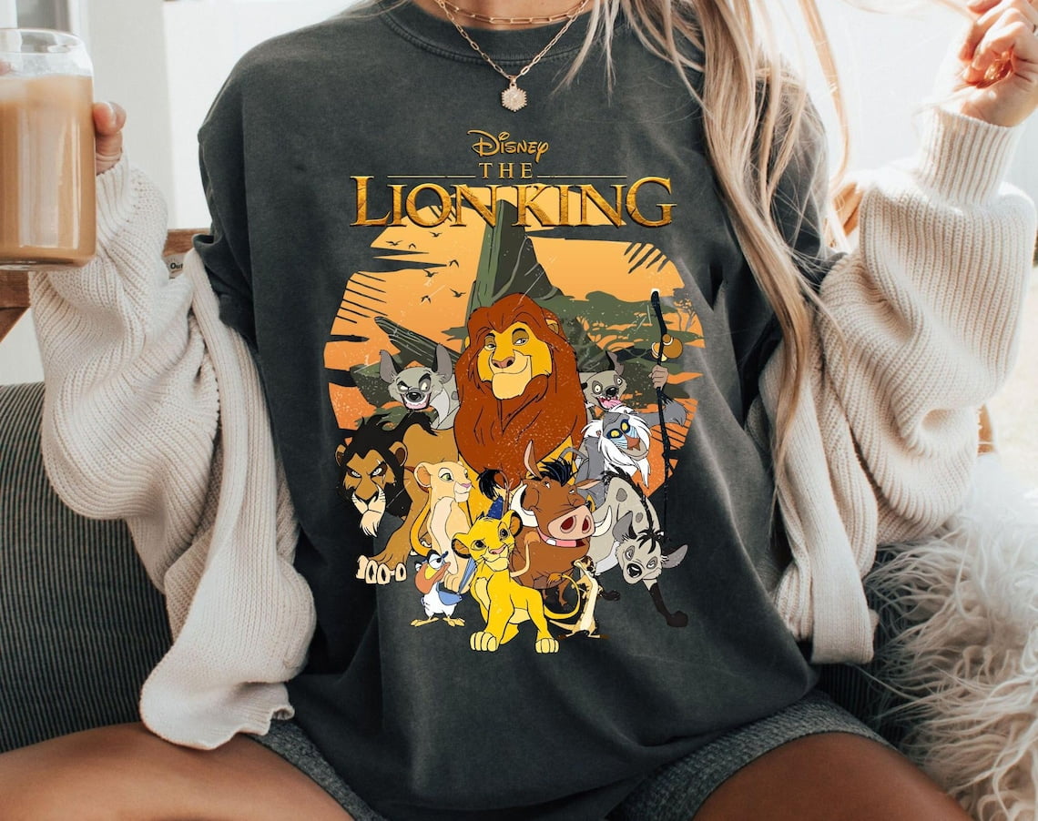 Retro The Lion King Group Characters Shirt, Simba Timon Pumbaa Mufasa ...