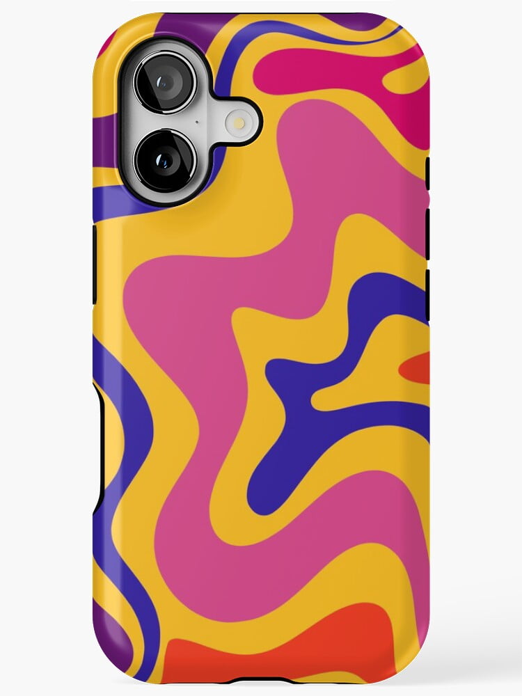 Retro Liquid Swirl Colorful Abstract Style iPhone Case 11 12 13 14 15 ...