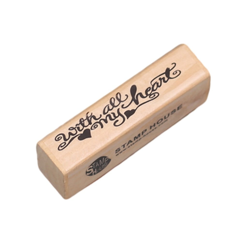 Retro Long Patterned Wooden Seal Beautiful Flower Diary Decorative Seal ...