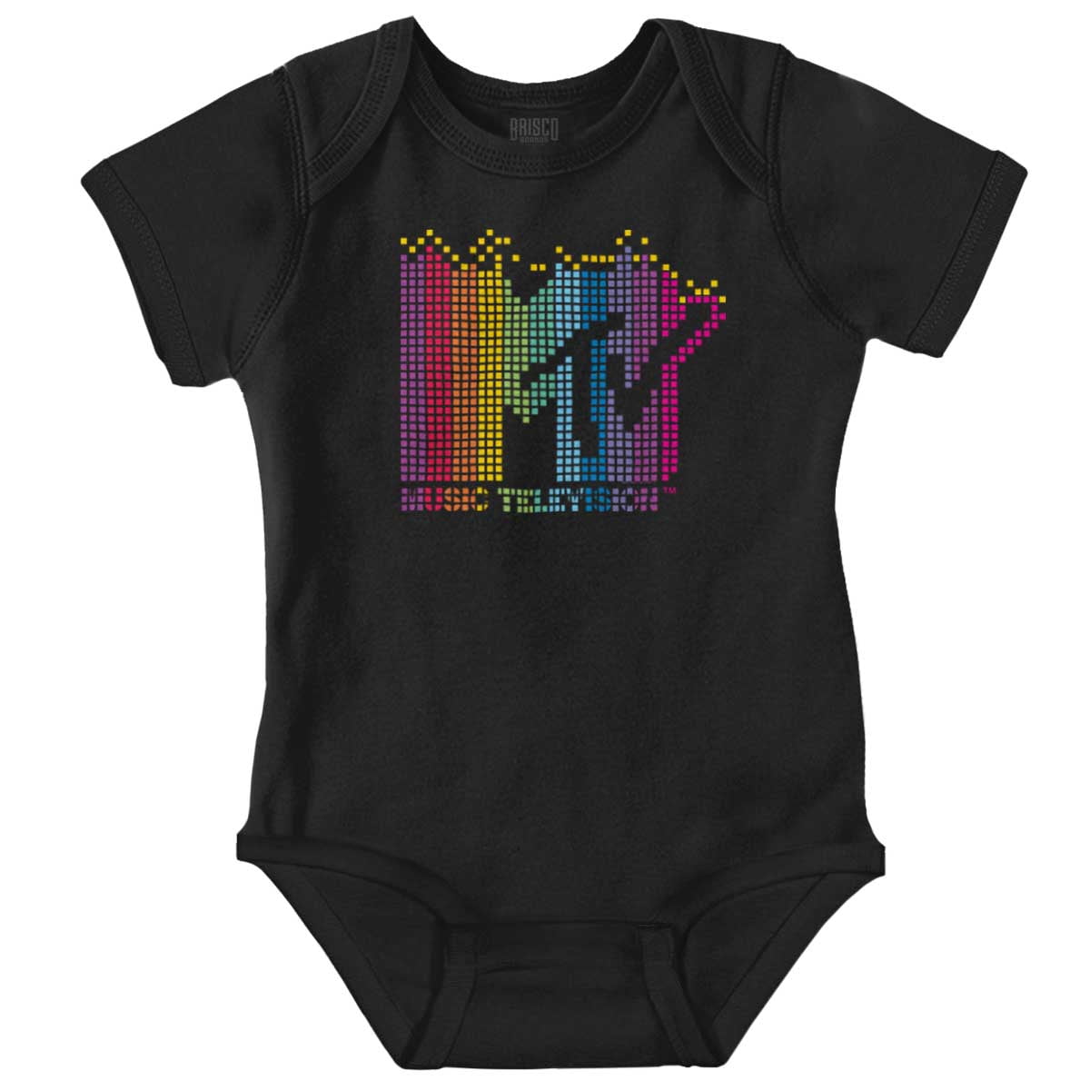 Retro MTV Colorful Pixel Art Logo Romper Boys or Girls Infant Baby ...