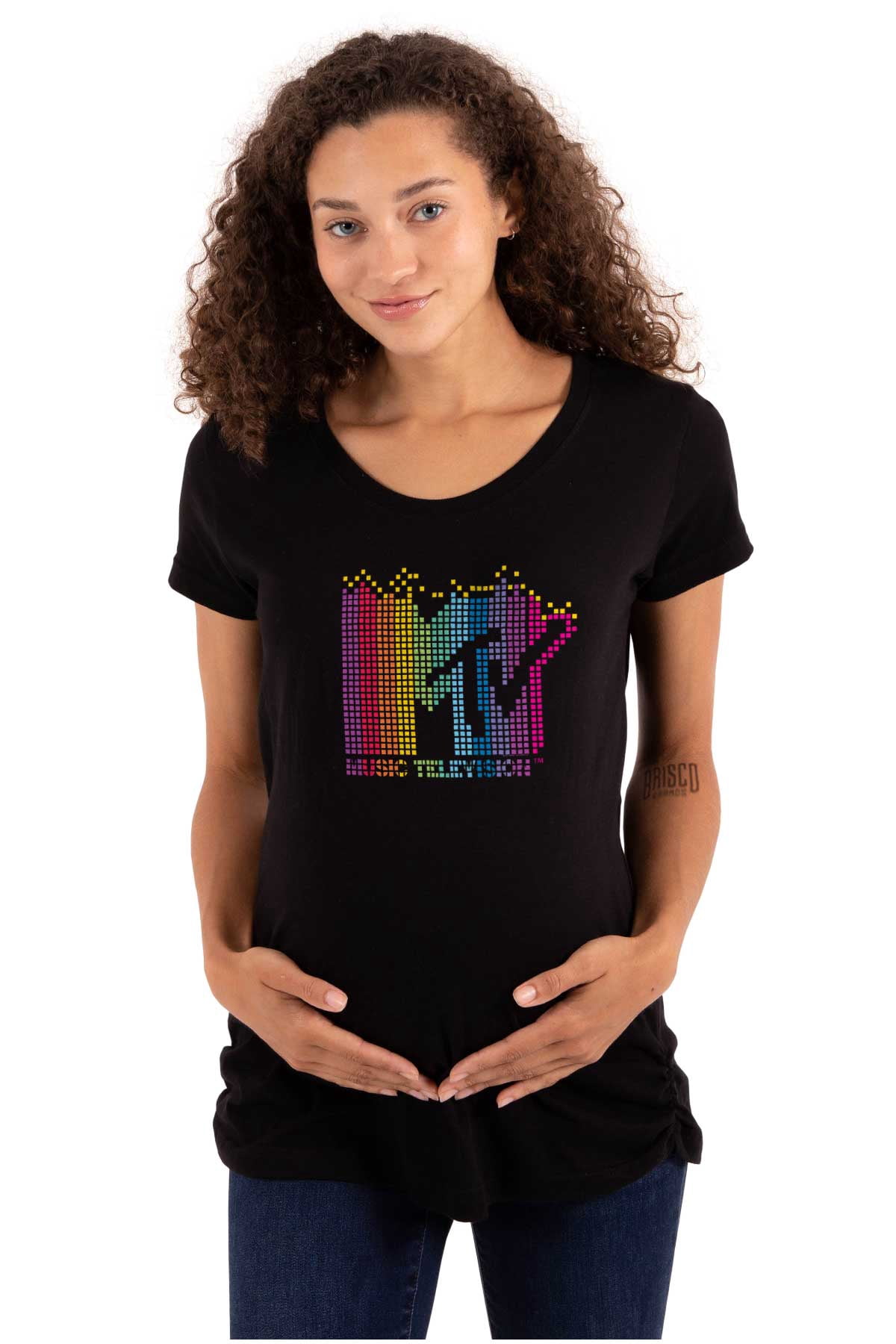 Retro MTV Colorful Pixel Art Logo Women's Maternity T Shirt Tee Brisco ...