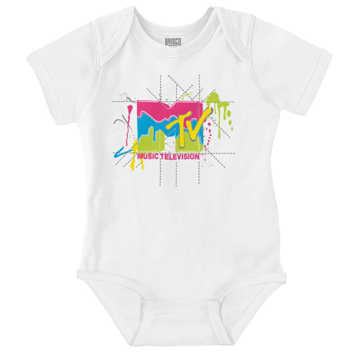 Retro MTV Colorful Slime Drip Logo Romper Boys or Girls Infant Baby ...
