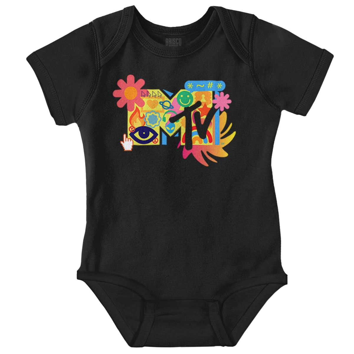 Retro MTV Computer Emoticons Logo Romper Boys or Girls Infant Baby ...