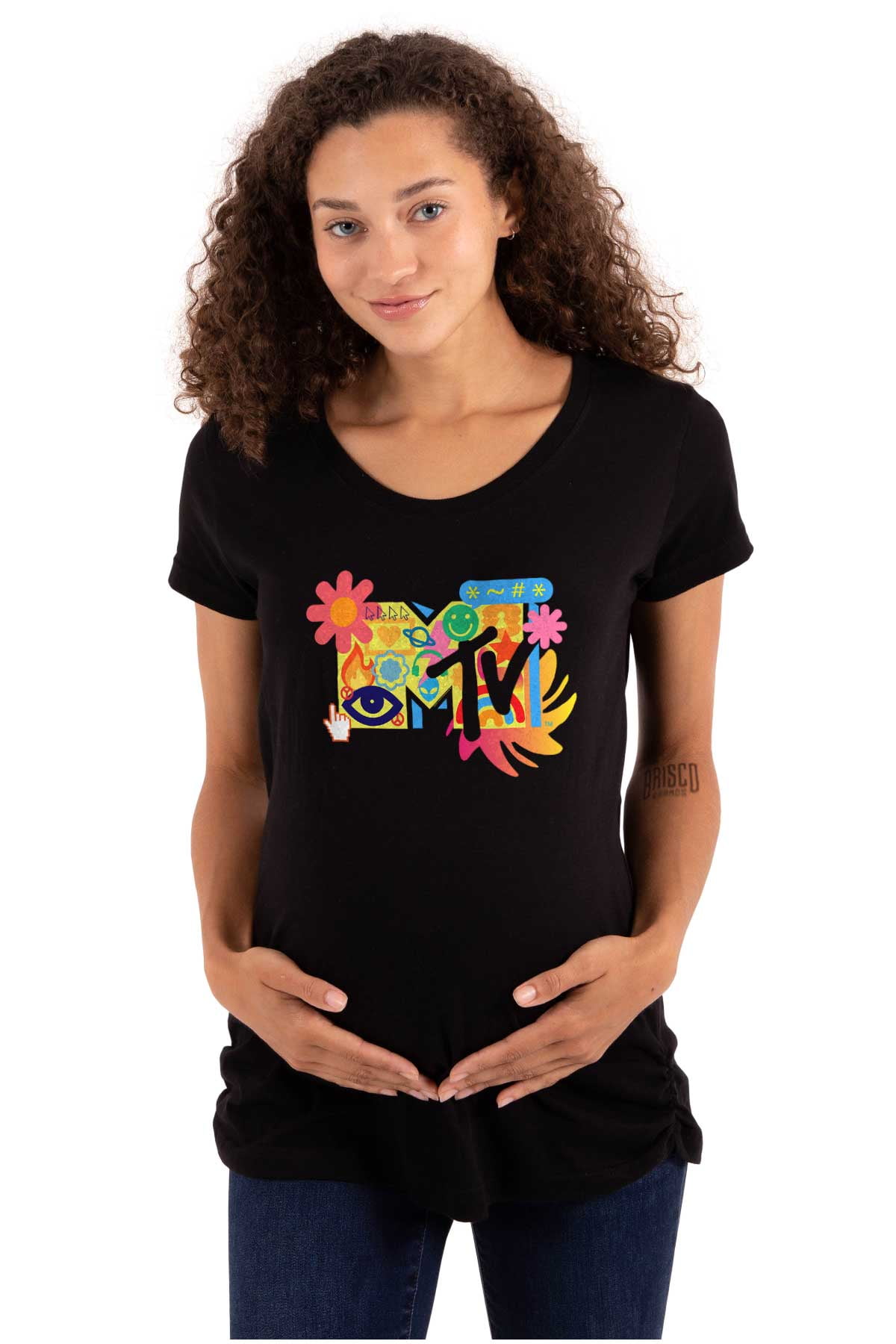 Retro MTV Computer Emoticons Logo Women's Maternity T Shirt Tee Brisco ...