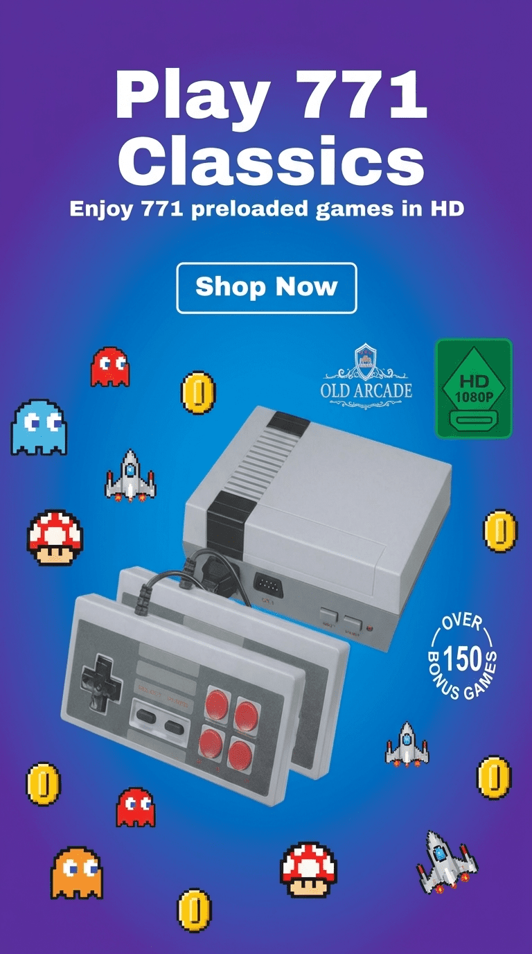 Retro Machines Built in 620 Video and 2 Controllers, Mini Video ...