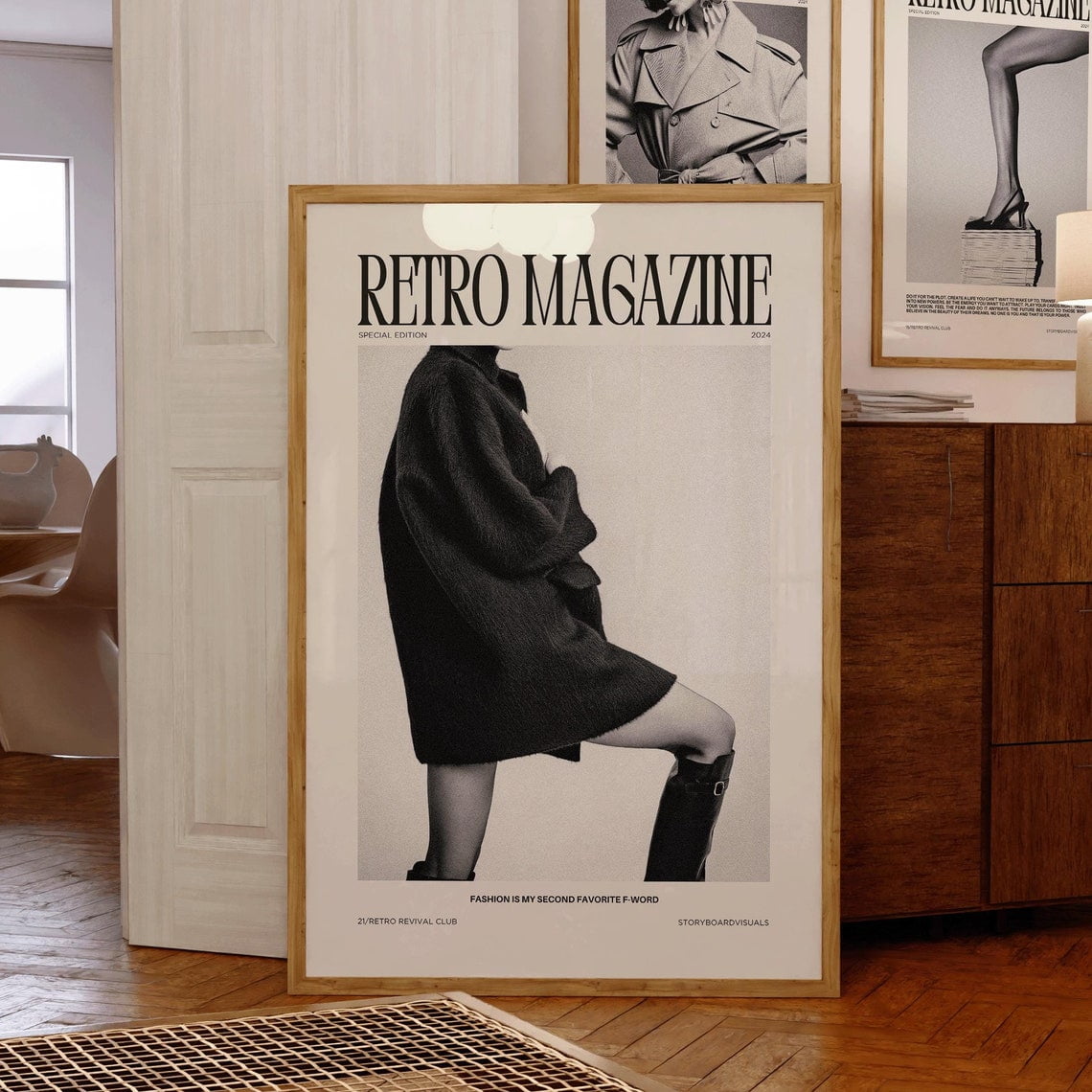 Retro Magazine Poster, Aesthetic Poster, Magazine Poster, Trendy Retro ...
