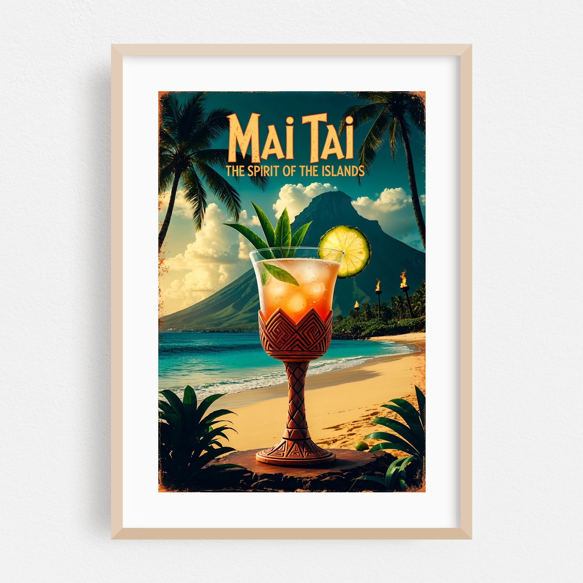 Retro Mai Tai Drink Art: Timeless Polynesian Charm - Illustration ...
