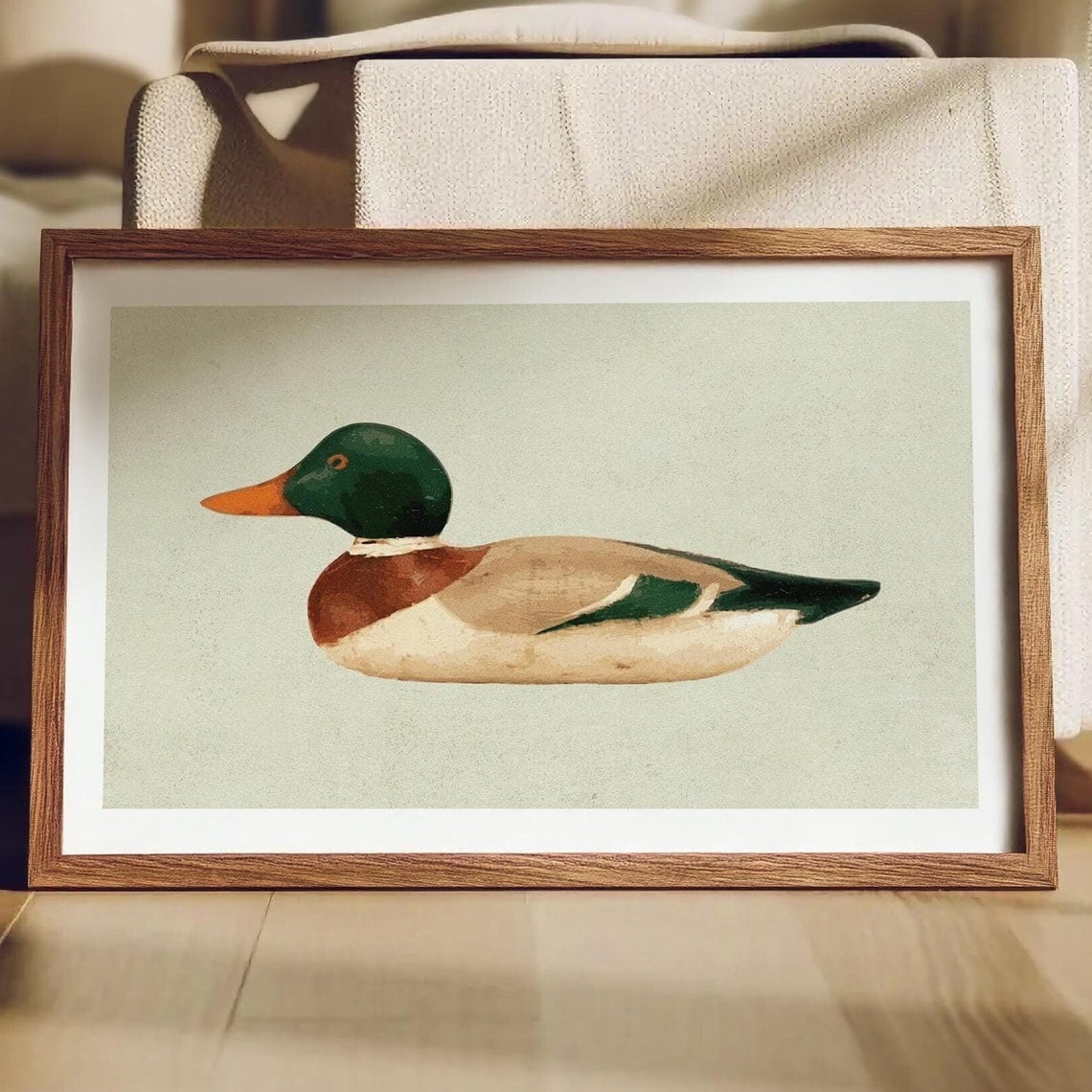 Retro Mallard Duck Print Outdoors Art Gift For Hunter Outdoorsy Wall ...