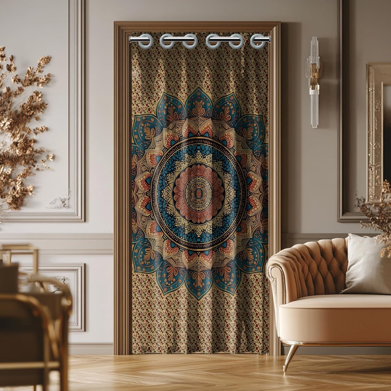 Retro Mandala Door Curtain for Doorway Bohemia Style Doorway Curtain ...