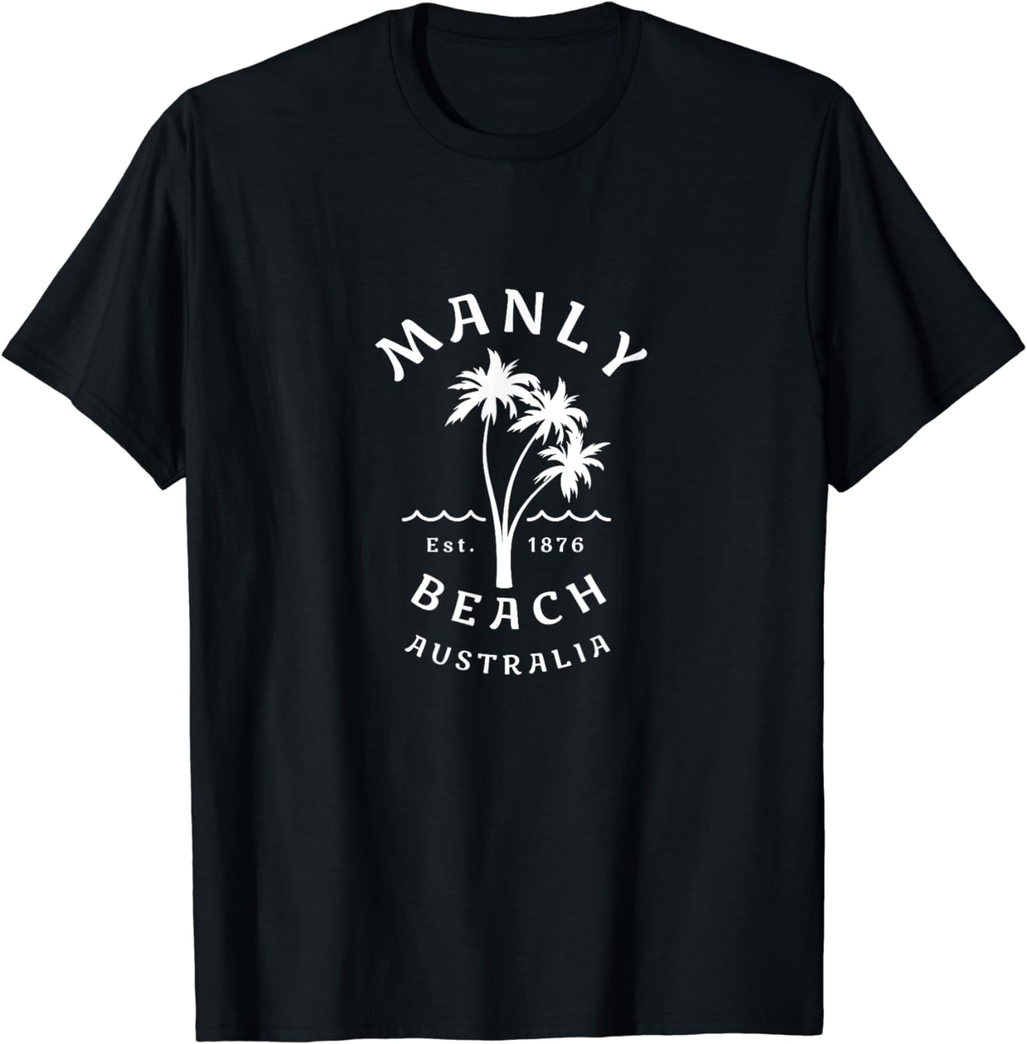 Retro Manly Beach Original Australia Graphic Design Novelty T-Shirt ...