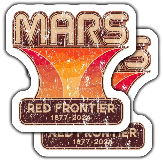 Retro Mars Red Frontier Sticker, Space Exploration Decal, Sci-Fi ...