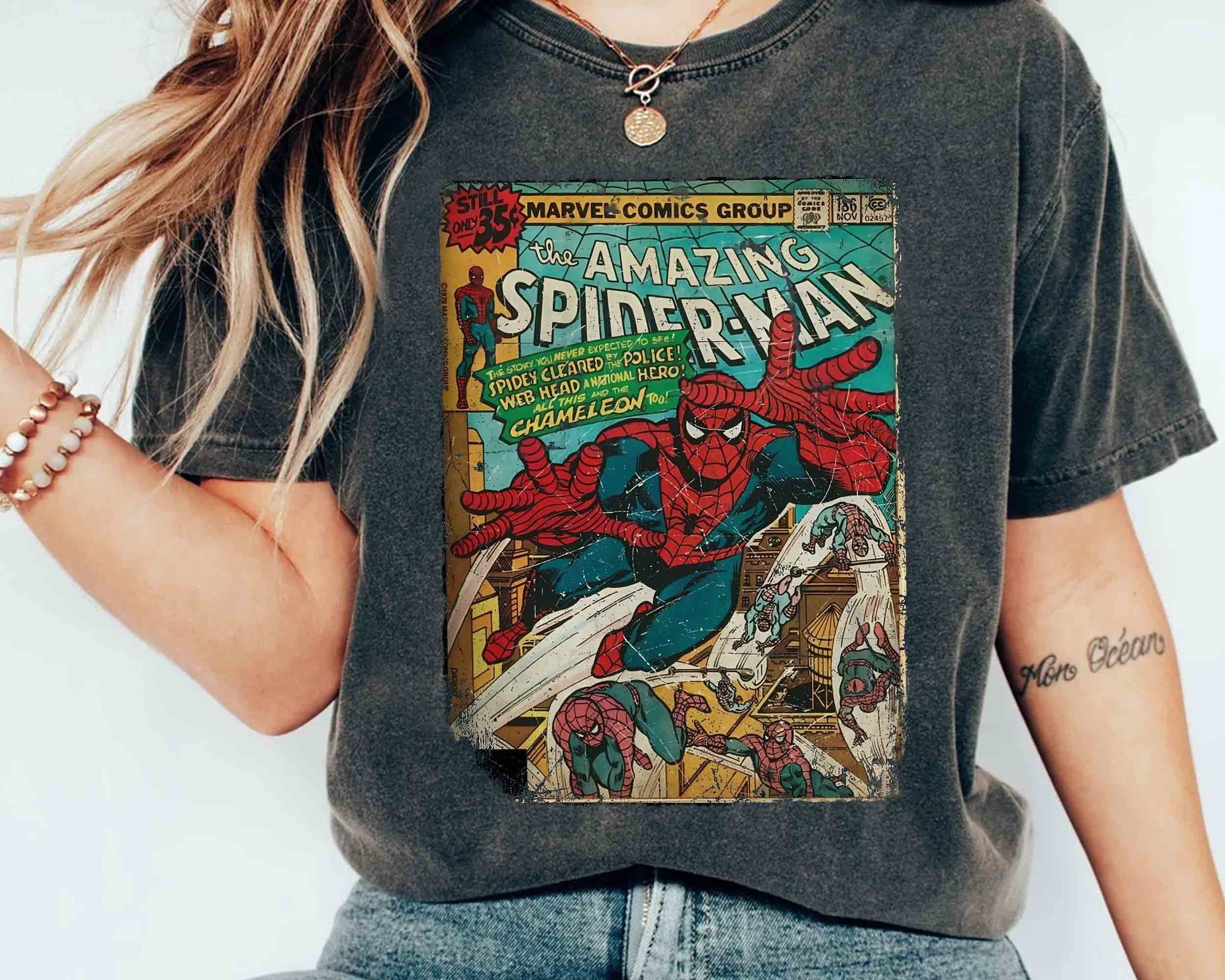 Retro Marvel The Amazing Spider-Man Retro Comics Book Cover Shirt, MCU ...