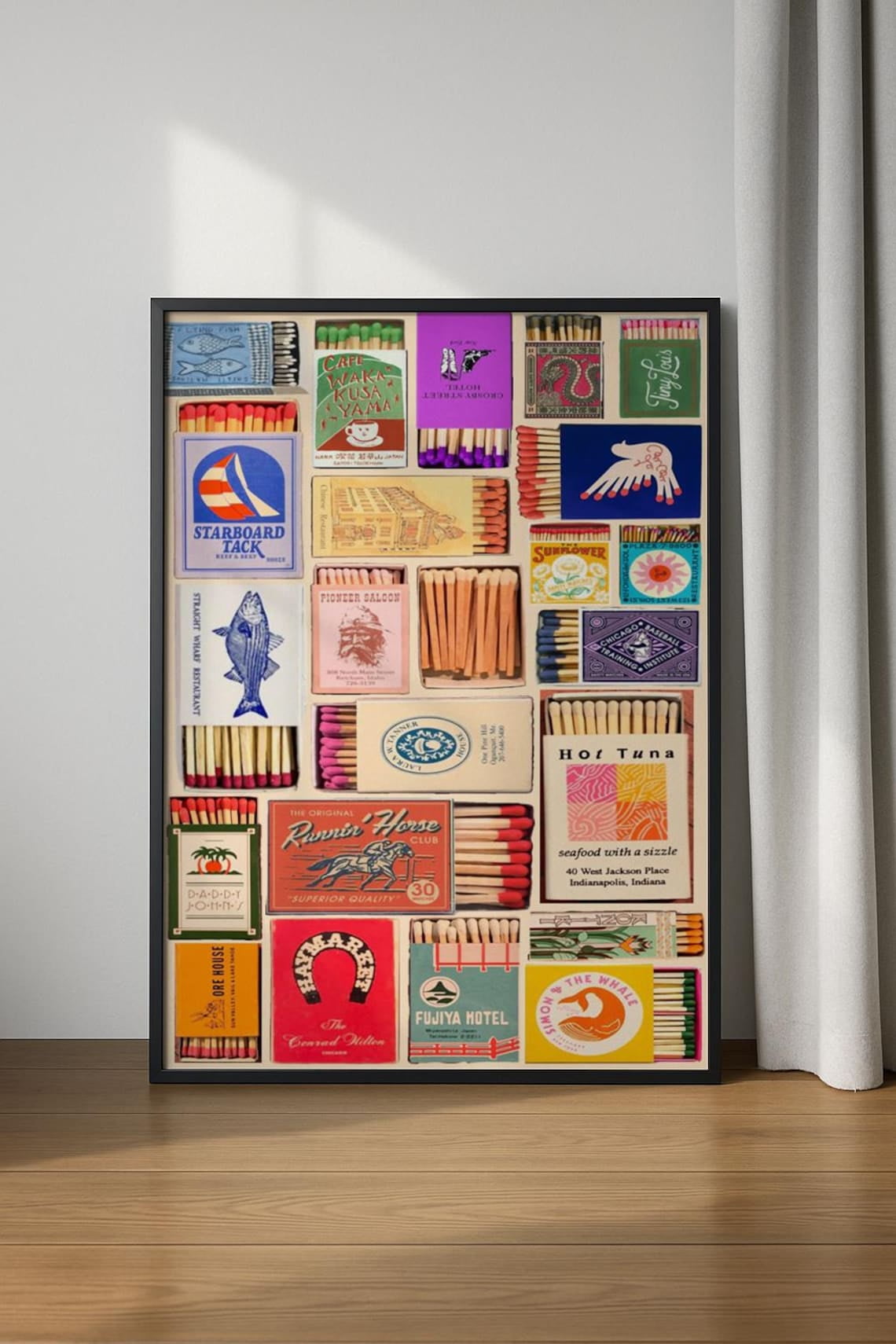 Retro Matchbox Poster, Colorful Matchbox Poster, Trendy Wall Art ...