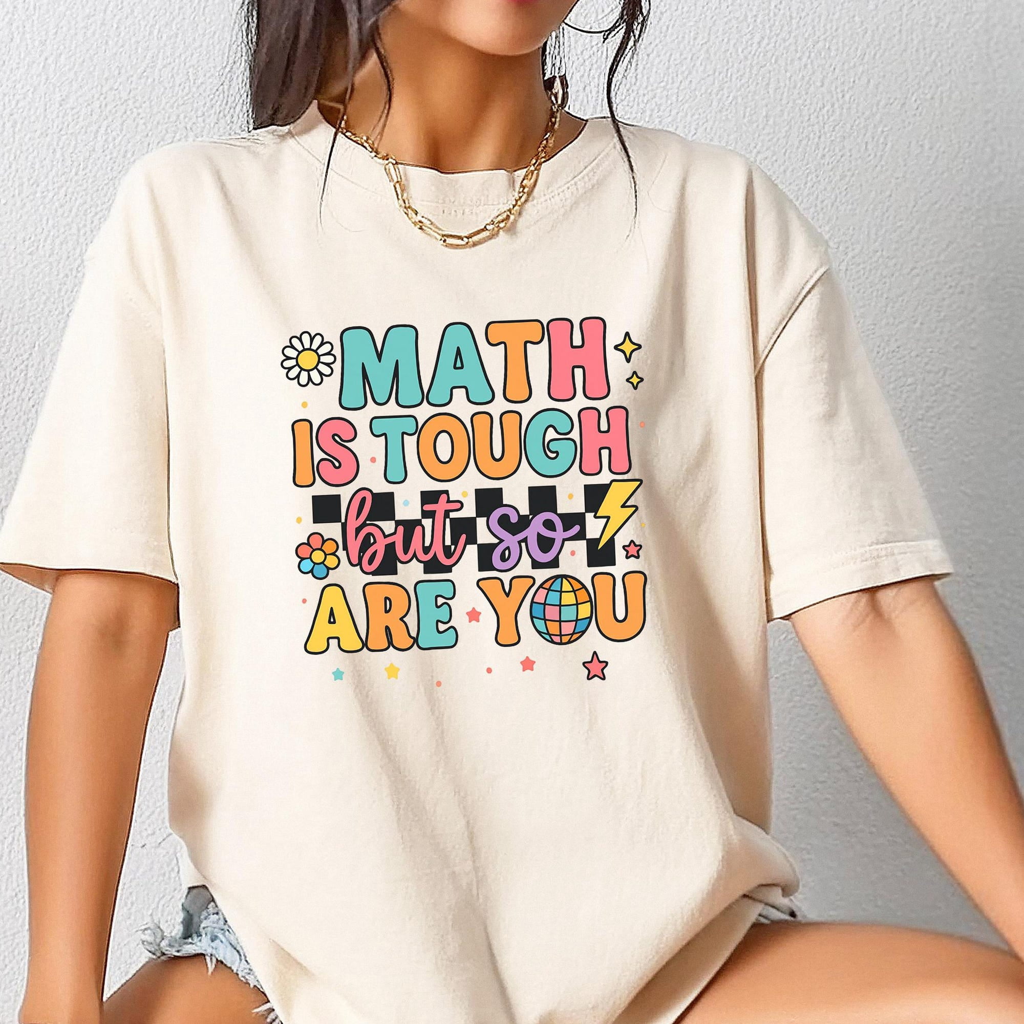 Retro Math Teacher Shirt - Comfort Colors Tee, Hippie Style "Math Is ...