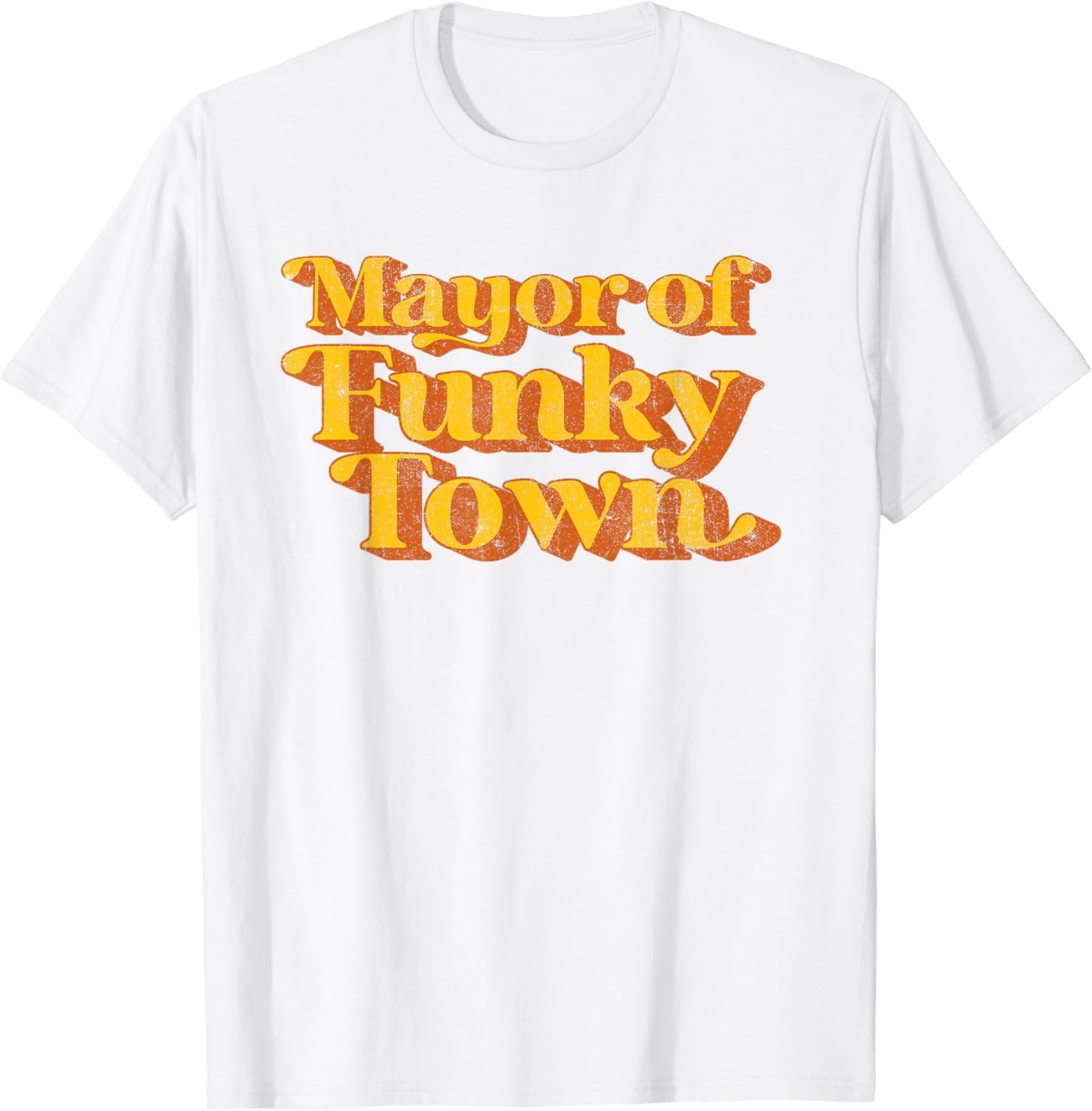 Retro Mayor Of Funky Town Funny Vintage 70's Disco Party T-Shirt ...