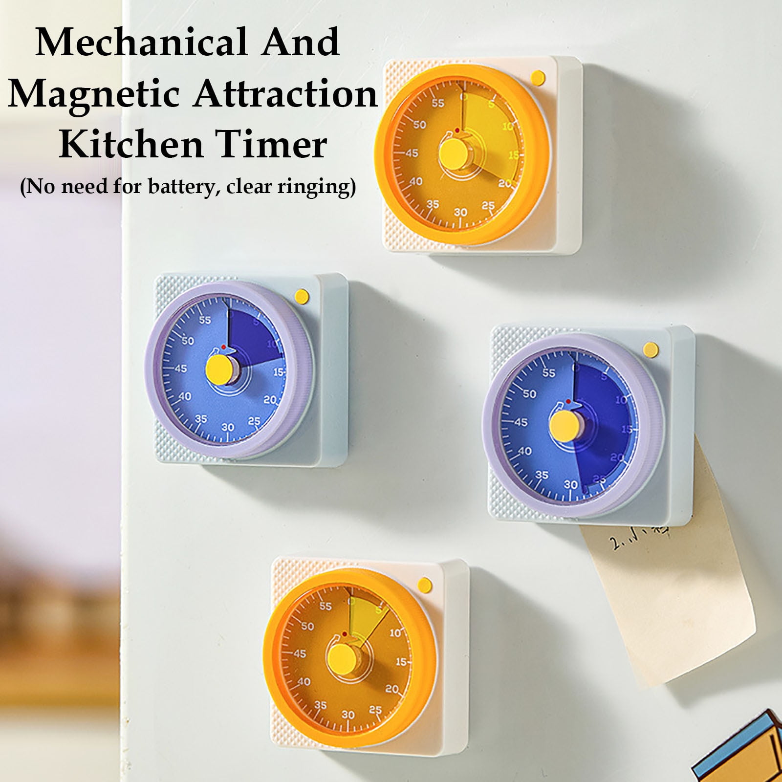 Retro Mechanical Kitchen Timer - 60-Minute Wind-Up Alarm Clock with ...