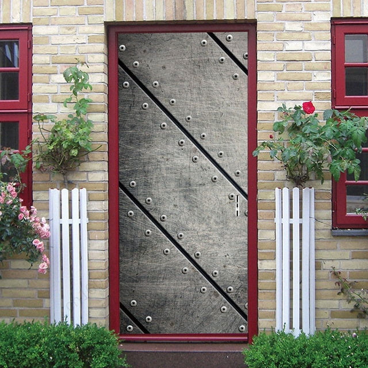 Retro Mechanical Steel Style 3D Door Stickers Waterproof PVC Iron ...