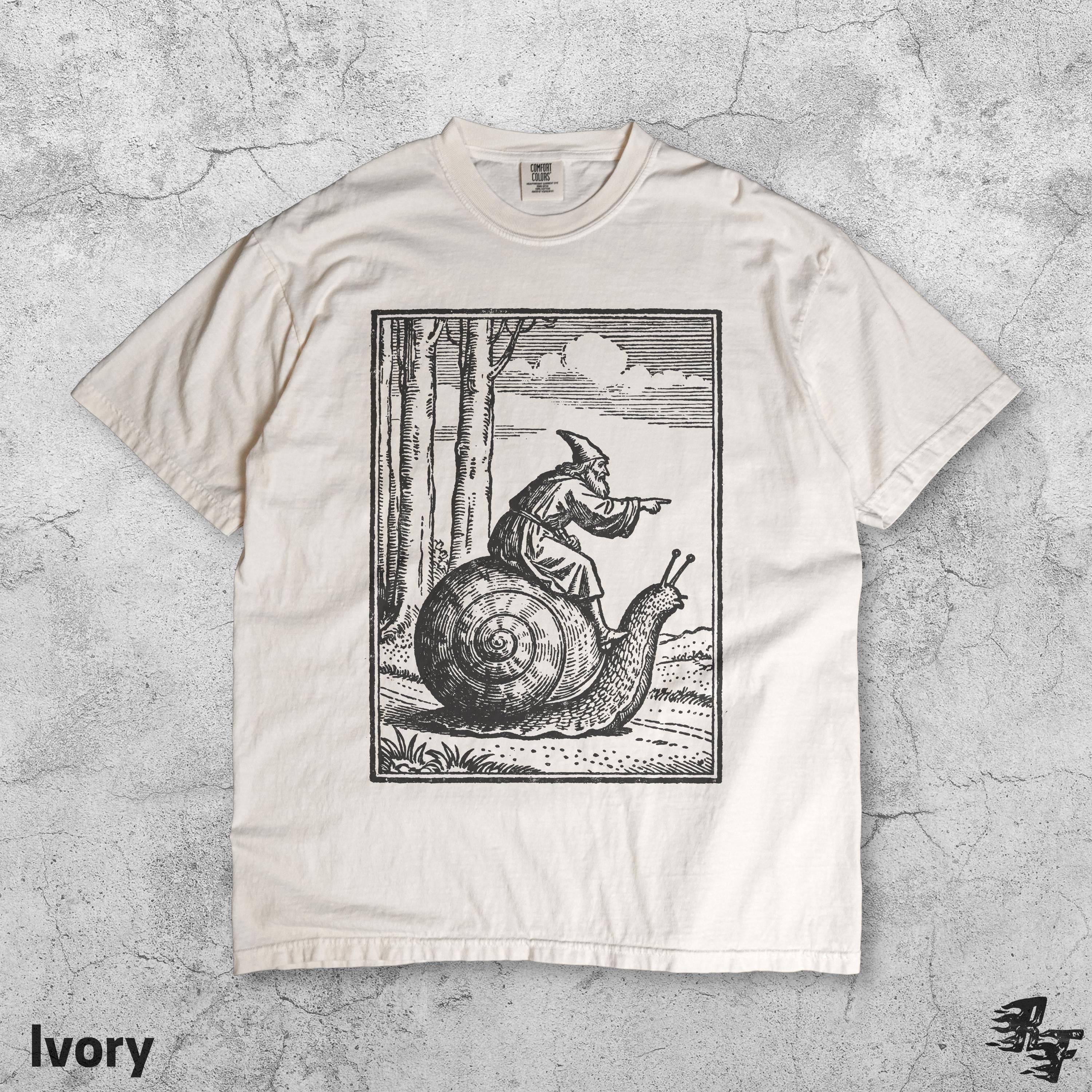 Retro Medieval Snail Rider T-Shirt, Vintage 90s Renaissance Fantasy Tee ...