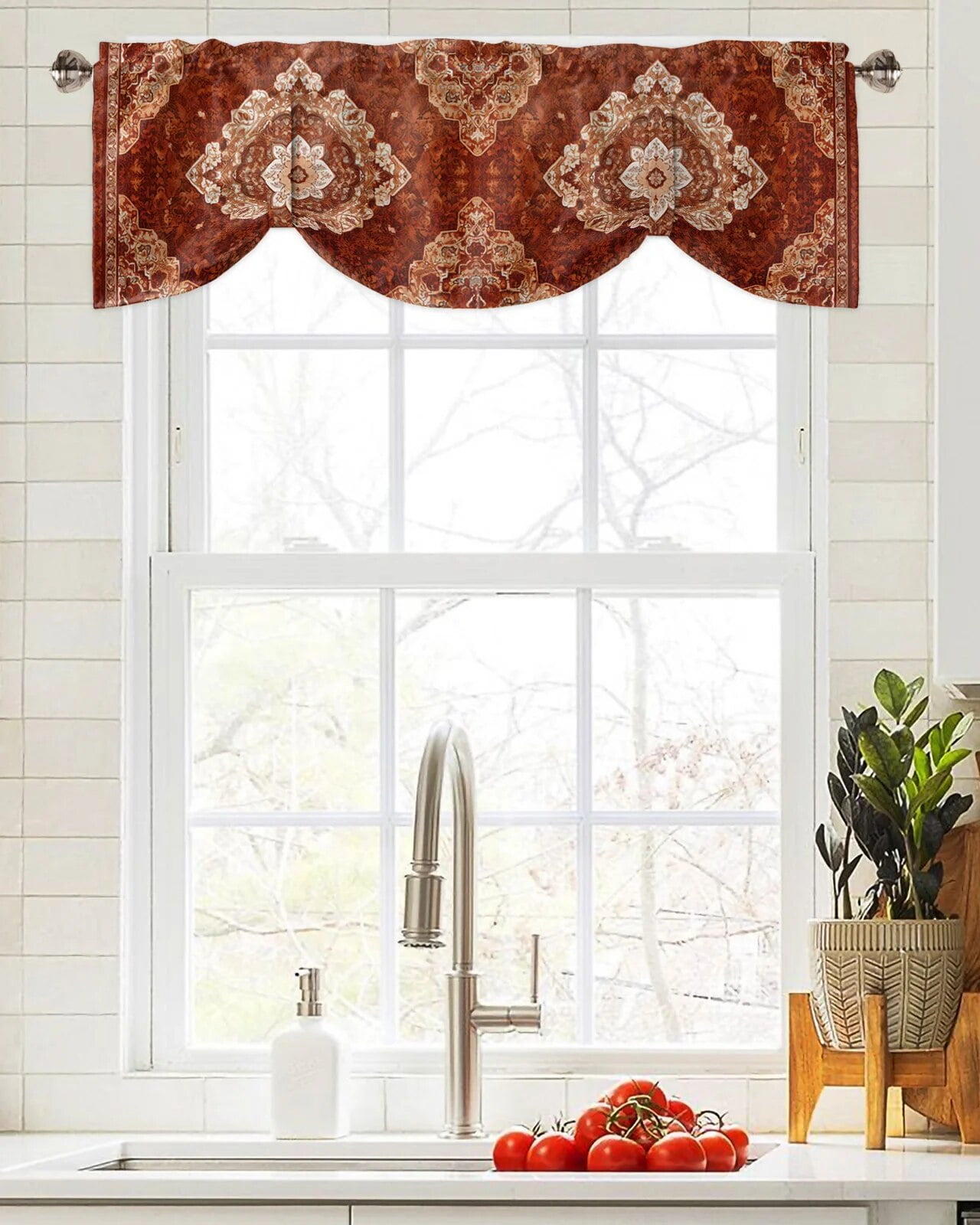 Retro Medieval Turkish Pattern Window Curtain Living Room Kitchen ...