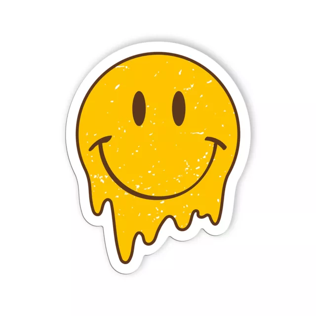 Retro Melting Smile Face Sticker Groovy Hippie Stickers Phone Decal ...
