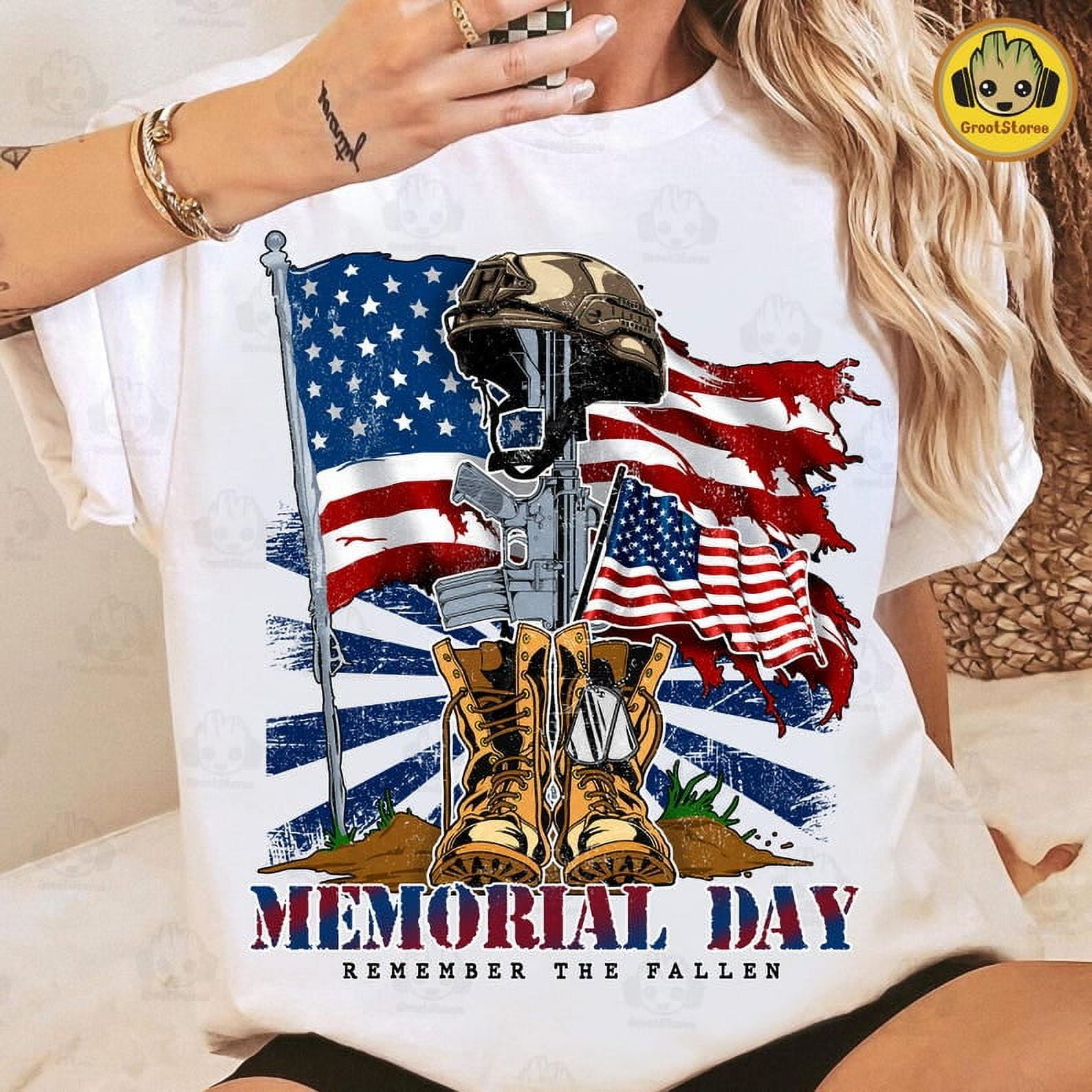 Retro Memorial Day Remember The Fallen T-shirt, Proud Veteran Shirt, Vintage Military Shirt ...