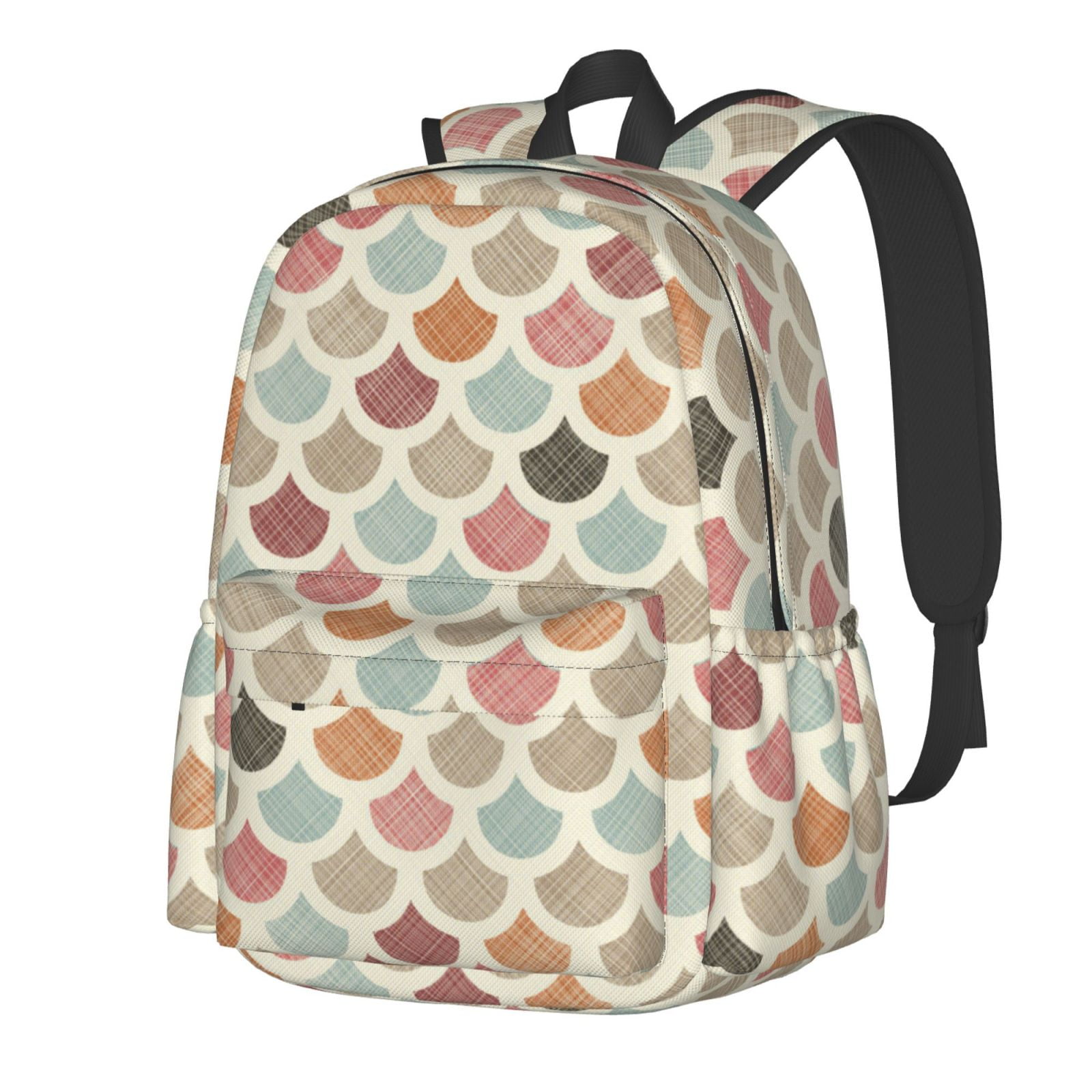 Retro Mermaid Plaid Scales Backpack for Men Women Laptop Backpack ...