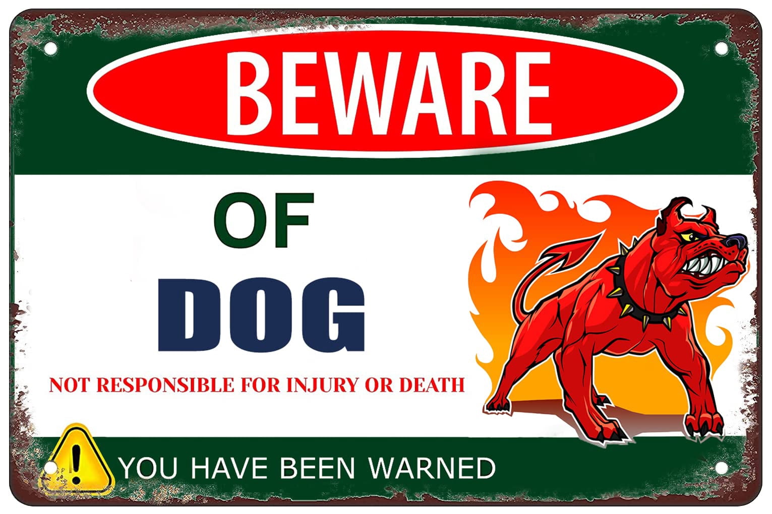 Retro Metal Aluminium Sign Sheet, BEWARE OF DOG YOU HAVE BEEN WARNED ...