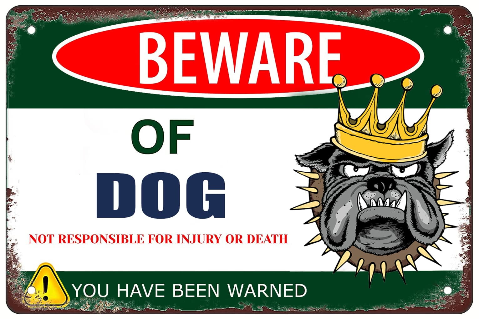 Retro Metal Aluminium Sign Sheet, BEWARE OF DOG YOU HAVE BEEN WARNED ...