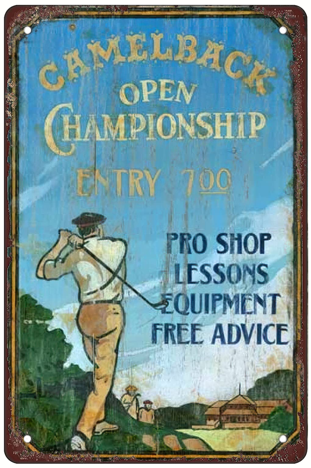 Retro Metal Aluminium Sign Sheet, Camelback Golf, outdoor Home Wall ...