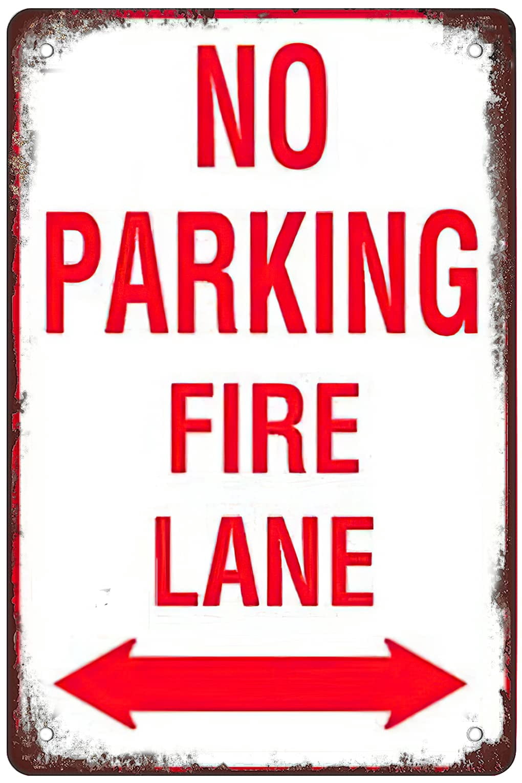 Retro Metal Aluminium Sign Sheet, No Parking Fire Lane, outdoor Home ...
