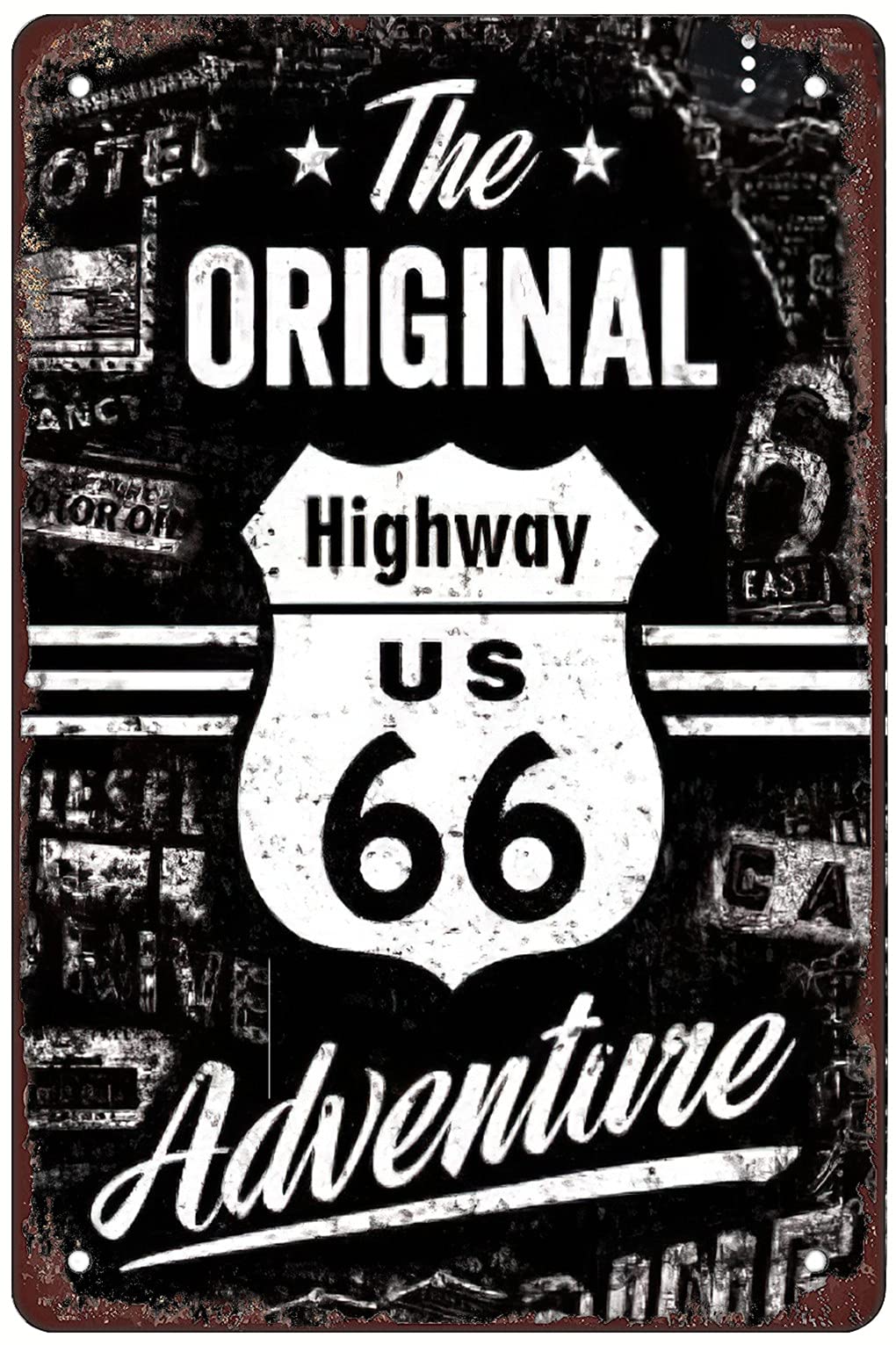 Retro Metal Aluminium Sign Sheet, Route 66 - The Original Adventure ...