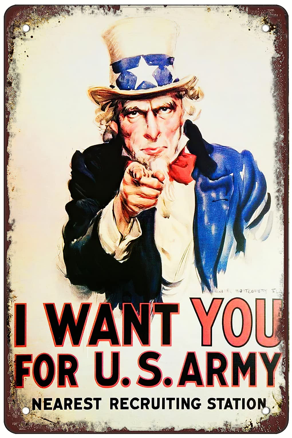 Retro Metal Aluminium Sign Sheet, Uncle Sam I Want You for U.S ...