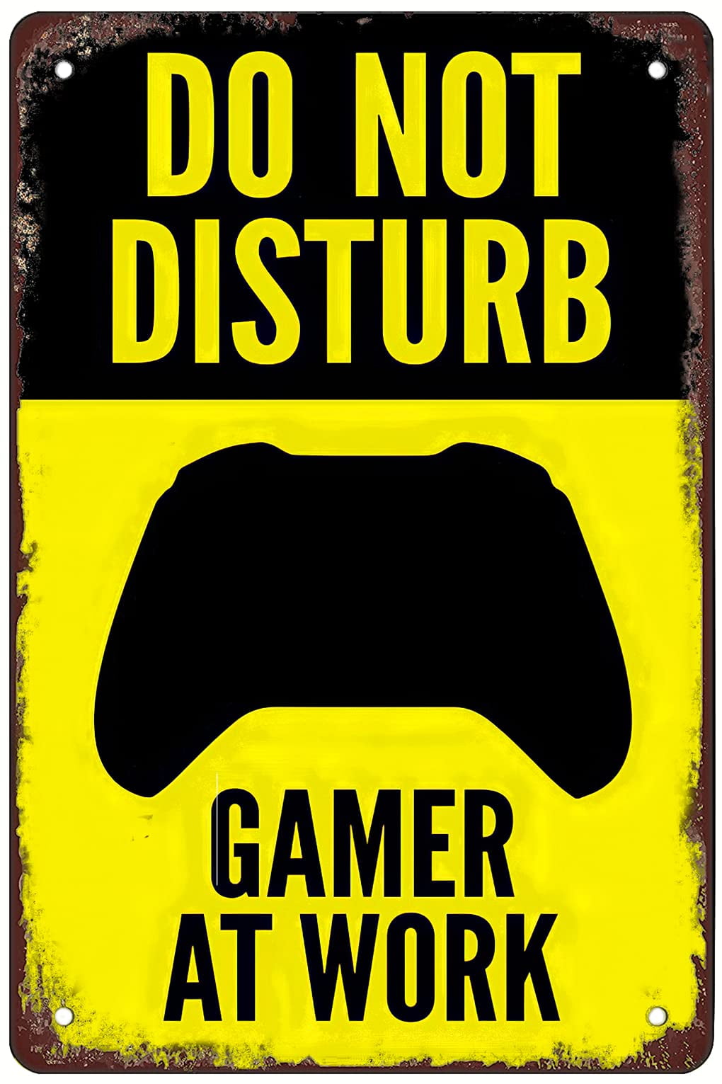 Retro Metal Aluminium Sign Sheet, Warning Sign Do Not Disturb Gamer At ...