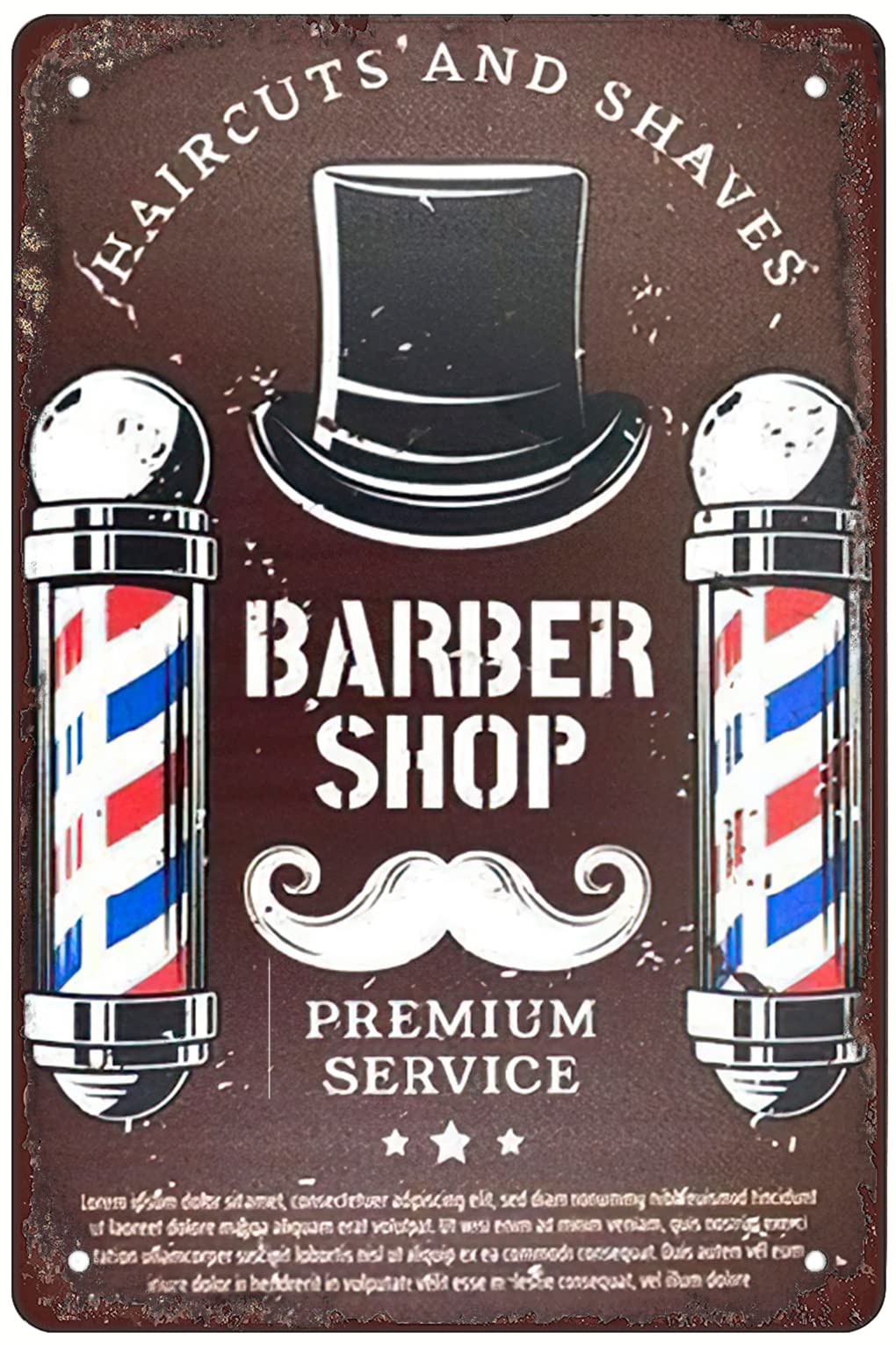 Retro Metal Aluminium Sign Sheet, barber shop, outdoor Home Wall ...