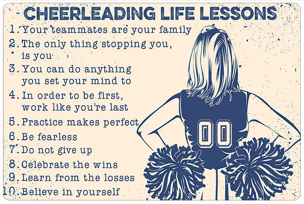 Retro Metal Aluminum Sign 12x16 Inches Cheerleading Poster Cheerleading ...