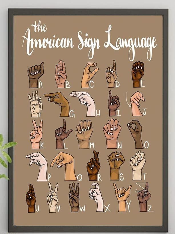 Retro Metal Aluminum Sign 12x16 Inches The American Sign Language ...