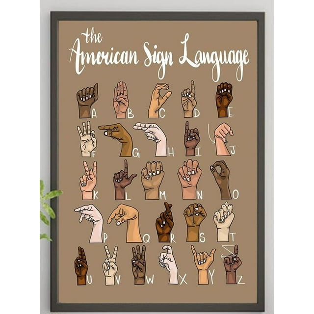 Retro Metal Aluminum Sign 8x12 Inches The American Sign Language Poster ...