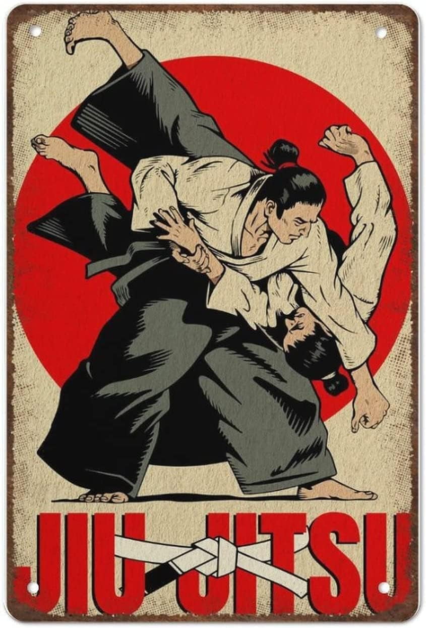 Retro Metal Aluminum Sign Plaque,Vintage Brazilian Jiu Jitsu Retro Martial Arts Sign Home Decor ...