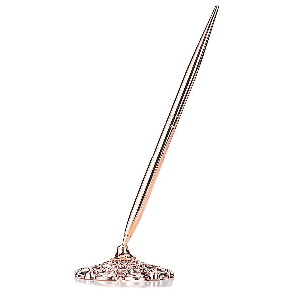 Retro Metal Ballpoint Pen Attached Base Stand Desk Office Counter ...