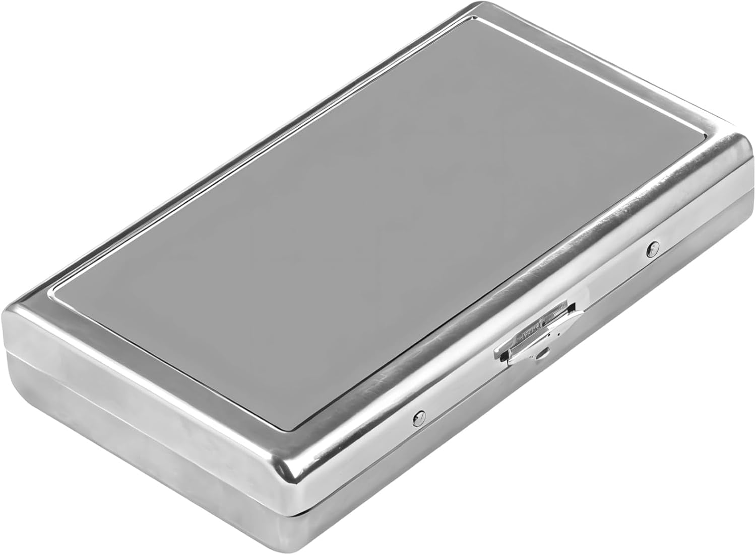 Retro Metal Card Holder Wallet, Silver Business Card Case with Spring ...