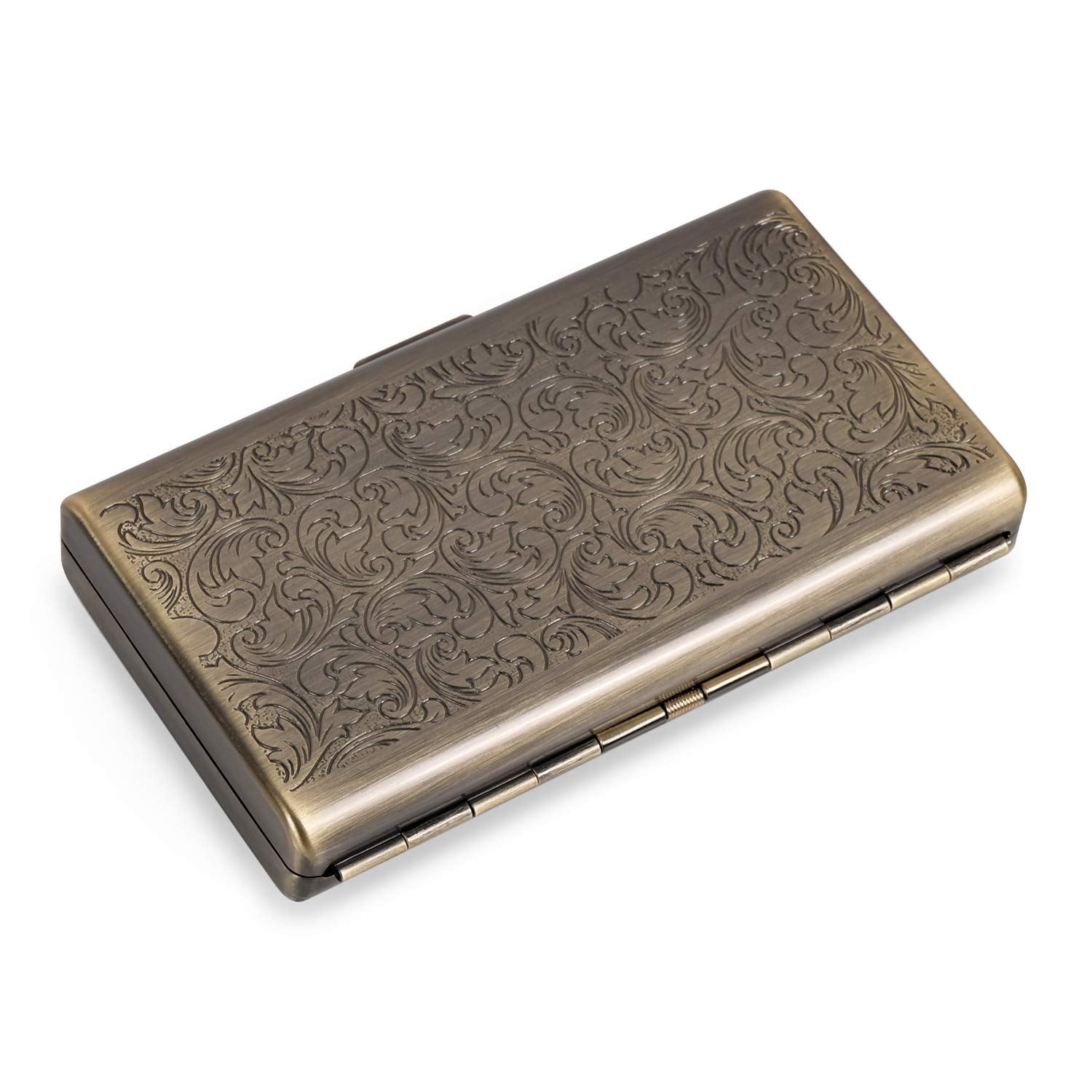 Retro Metal Cigarette Case Box -Double Sided Spring Clip Open Pocket ...